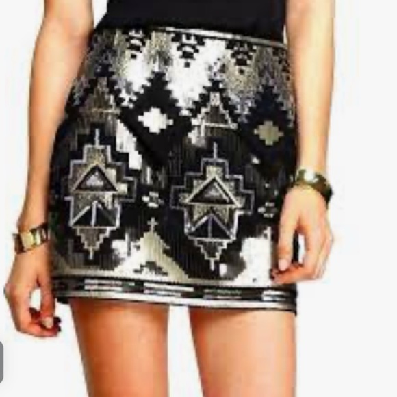 Express | Skirts | Nwt Express Sequin Aztec Skirt | Poshmark